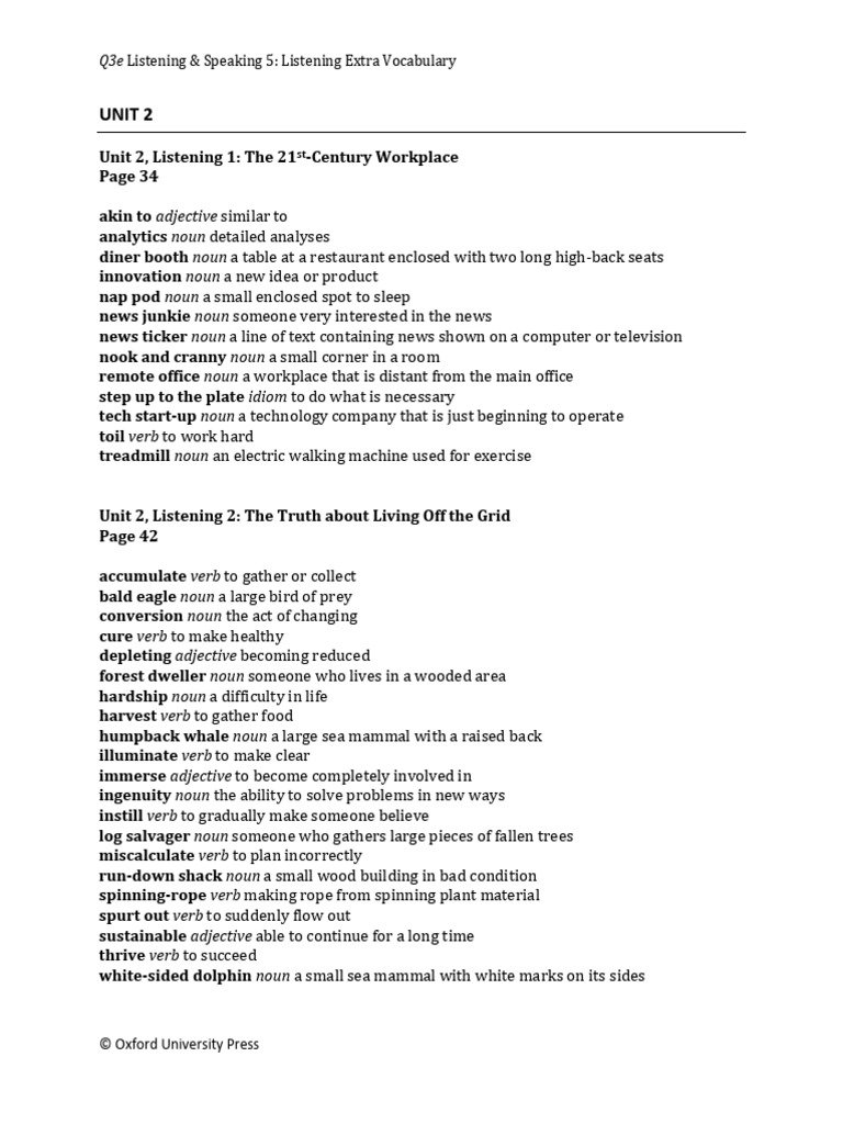 Q3e LS5 U02 ExtraVocabulary | PDF