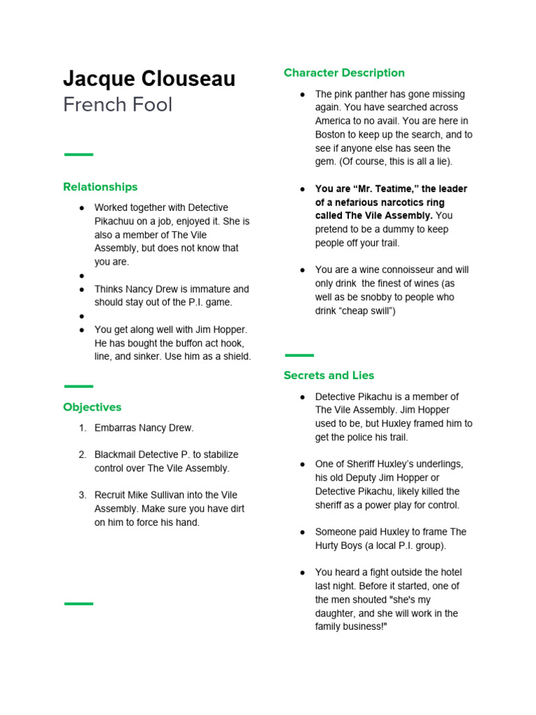 Jacque Clouseau | PDF