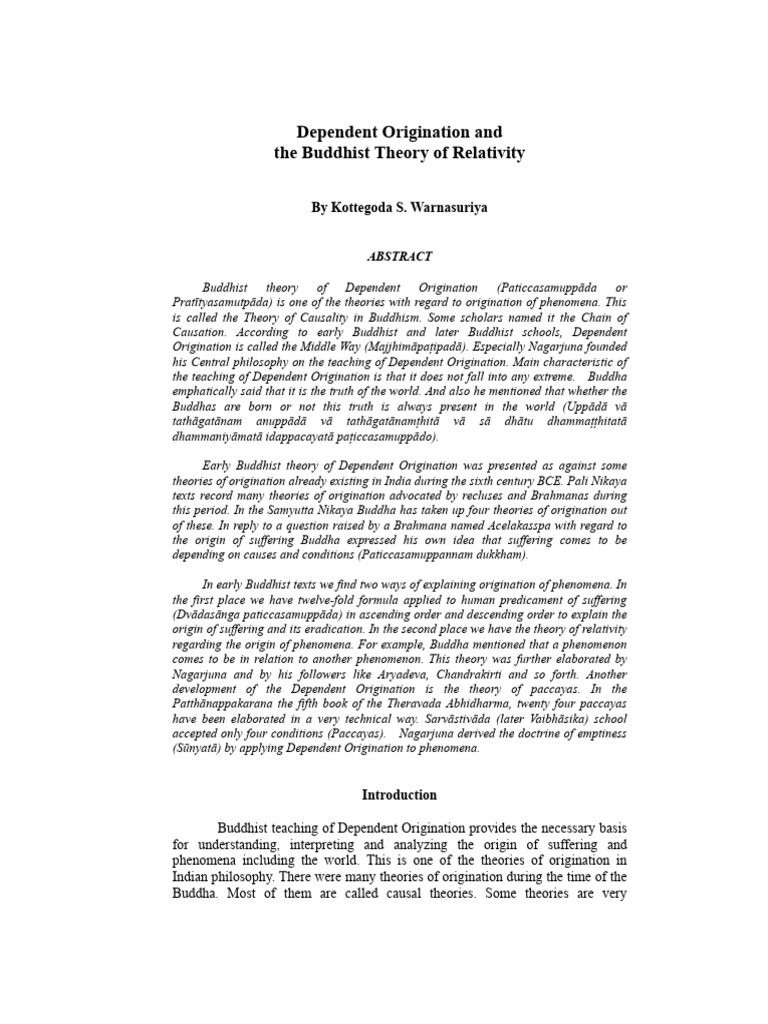 Dependent Origination | PDF | Śūnyatā | Causality