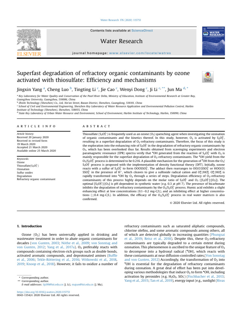 Superfast Degradation of Refractory Organic Contaminants by Ozone ...