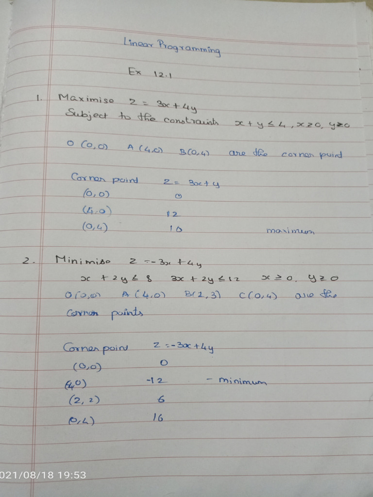 Linear Programming S.harini | PDF