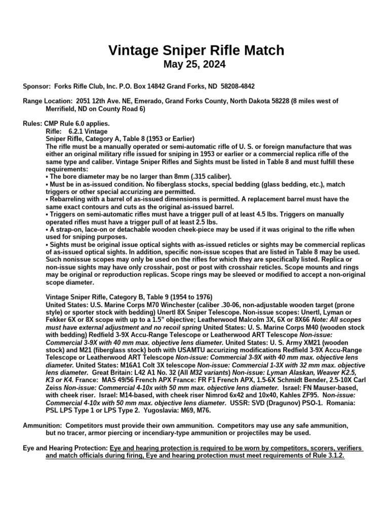 Vintage Sniper Rifle Match 2024a | PDF | Telescopic Sight | Rifle