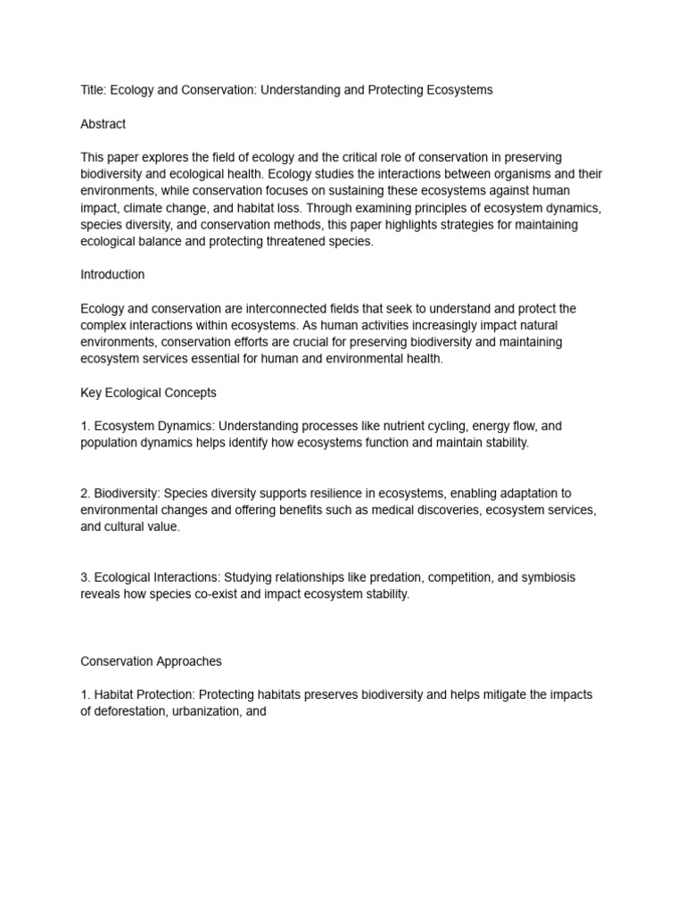 Research Paper On Ecological | PDF | Technology & Engineering