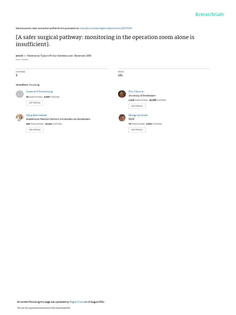 A Safer Surgical Pathway Monitoring in The Operati | PDF | Surgery ...