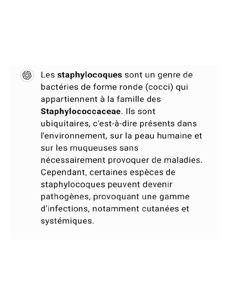 Staphylocoque | PDF