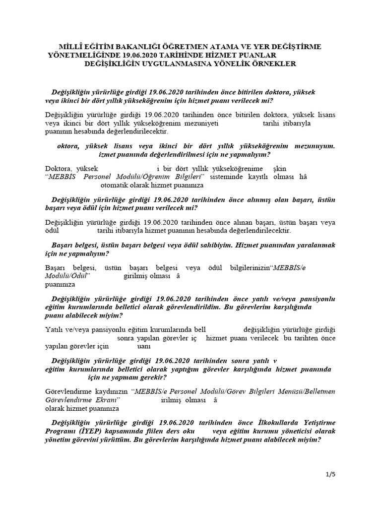 Hizmet Puany Soru-Cevap | PDF