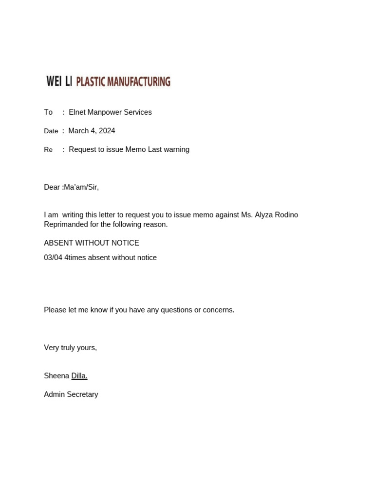 1st Memo Alyza Rodino | PDF