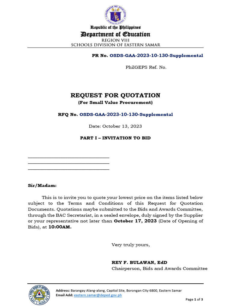 RFQ - OSDS - GAA - 2023 - 10 - 130 - Supplemental Maintenance Change ...