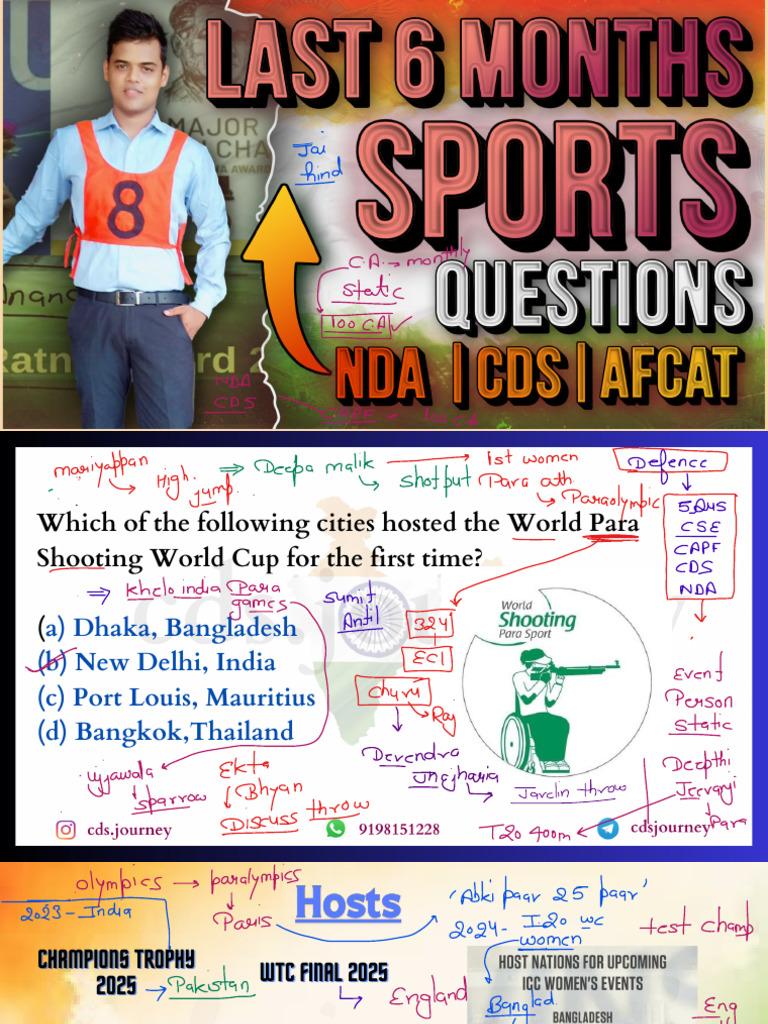 Complete Sports Based Qus For Every Exam | PDF | Sports