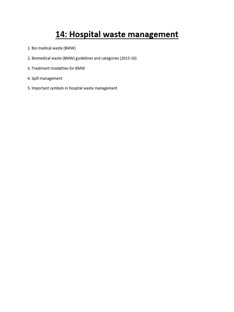 Hospital Waste Management | PDF