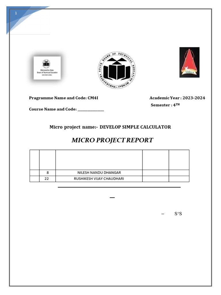 GAD MICROPROJECT | PDF | Diploma | Computing