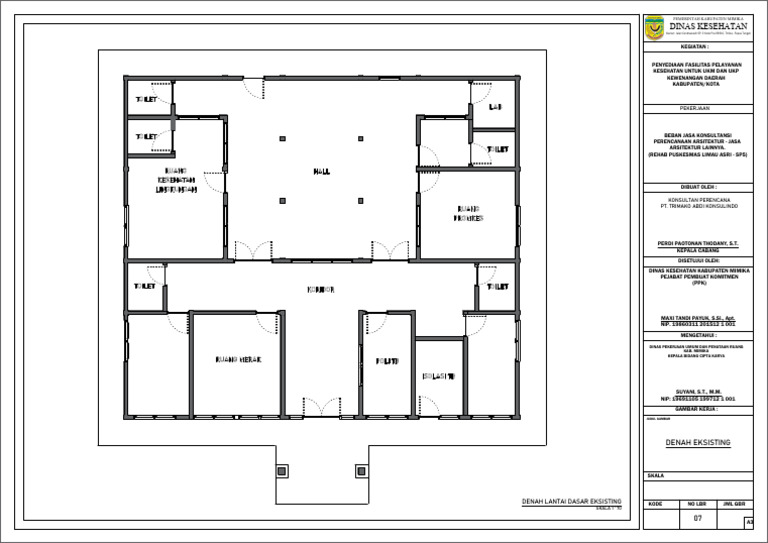 07 Denah Eksisting - Bangunan Pertemuan | PDF