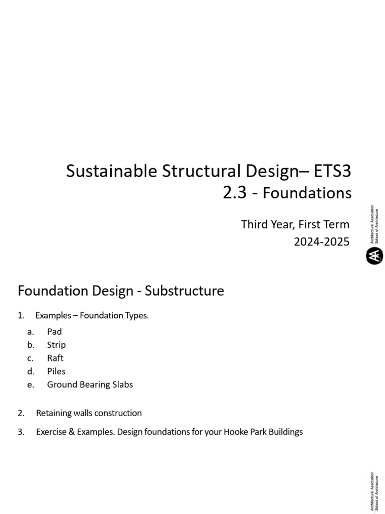AA ETS3 2024-25 2.3 Foundation Design (AW) V02-Compressed | PDF ...