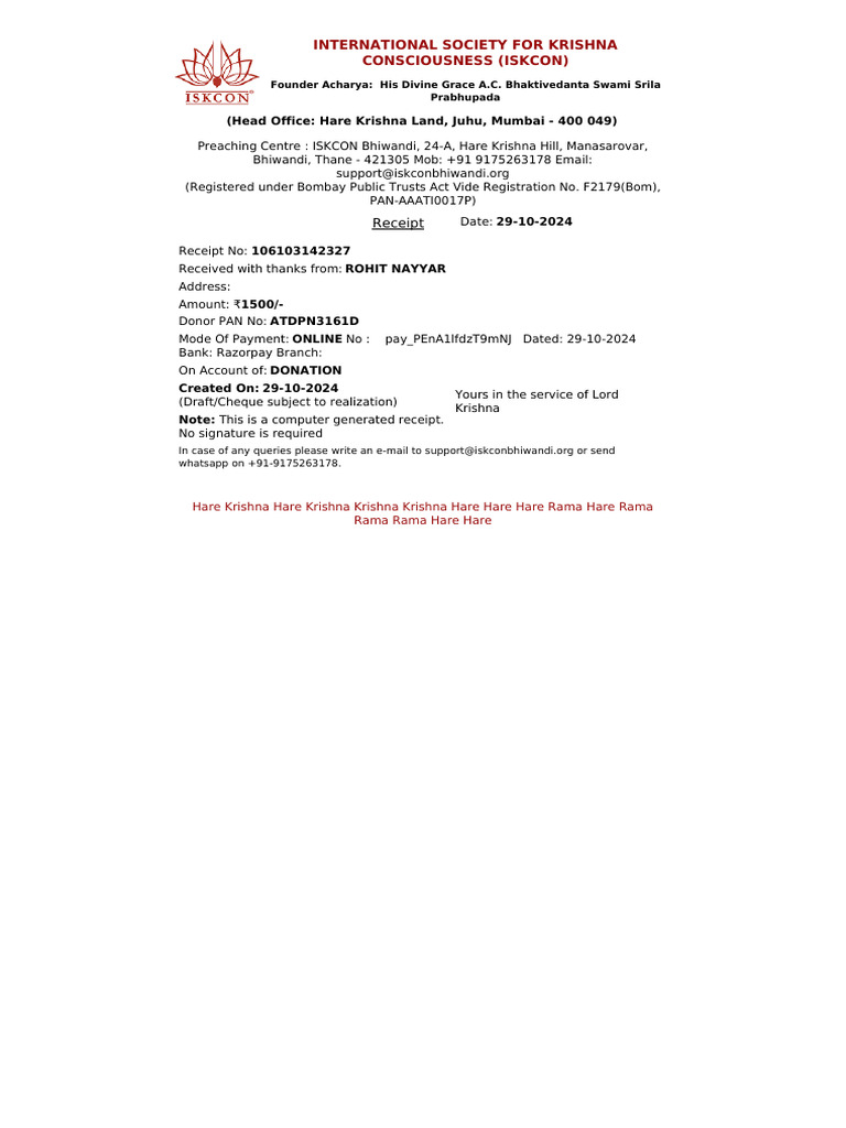 Reciept 142327 | PDF