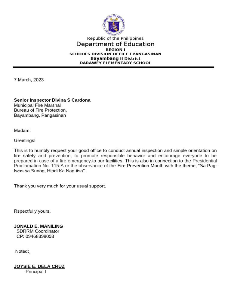 Fire Drill Request | PDF