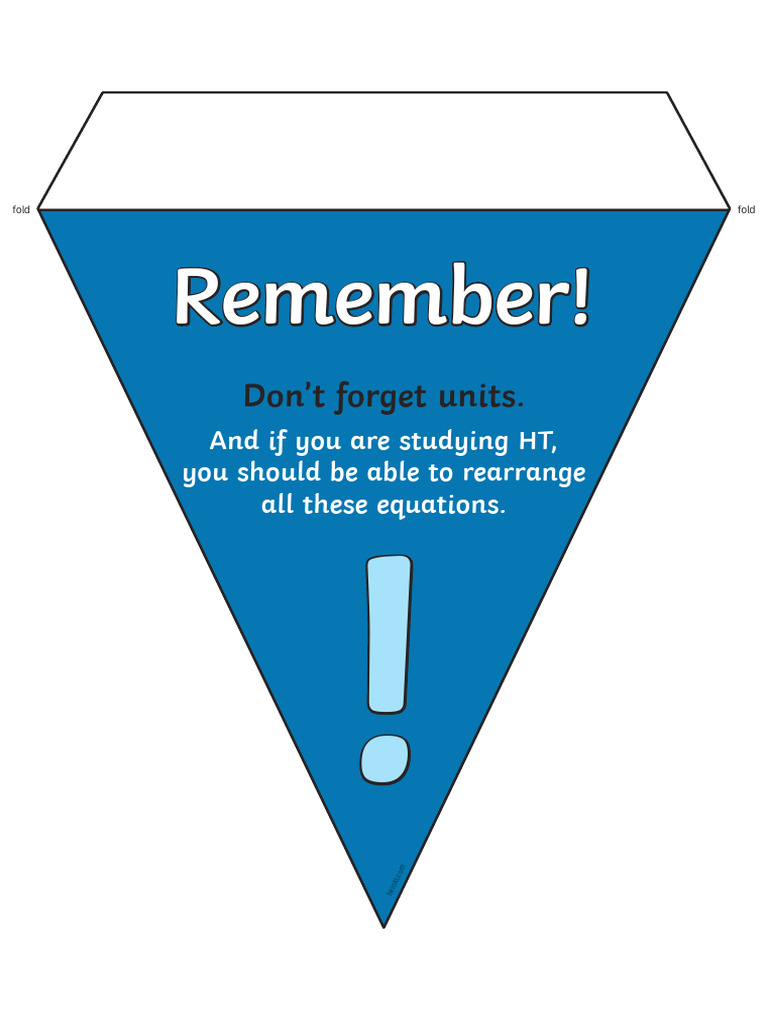 t4 SC 721 Gcse Science Physics Equation Triangles Display Bunting ...