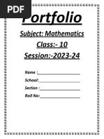 Maths Portfolio ( COVER Page ) - Gr | PDF