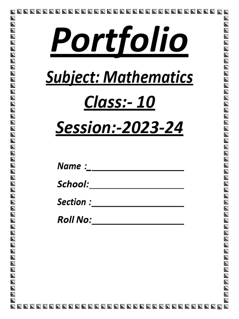 Class 10 Mathematics Portfolio Design | PDF | Triangle | Elementary ...
