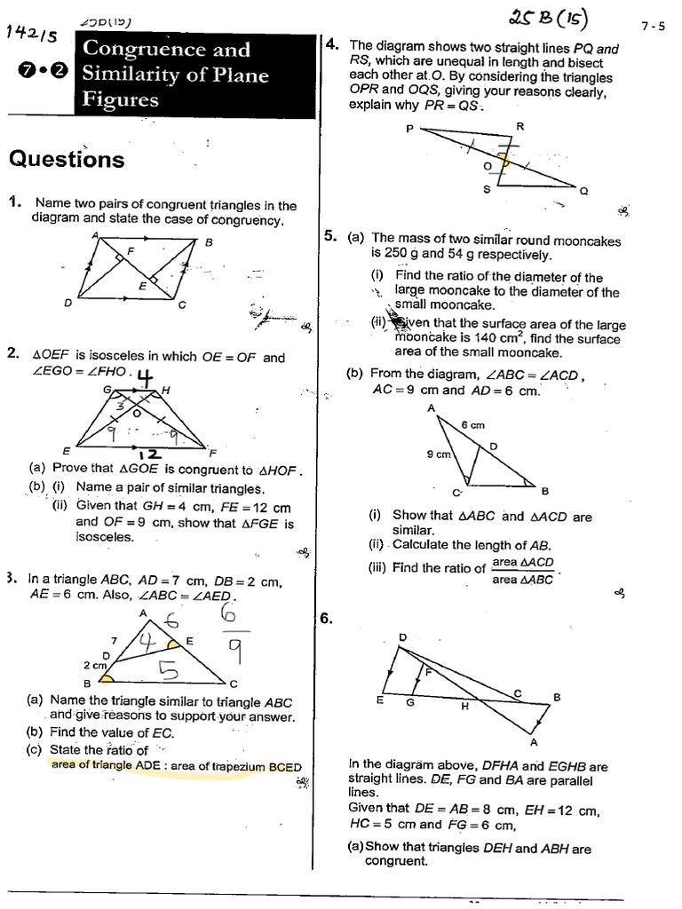 15 - Congruency and Similarity of Plane Figures | PDF