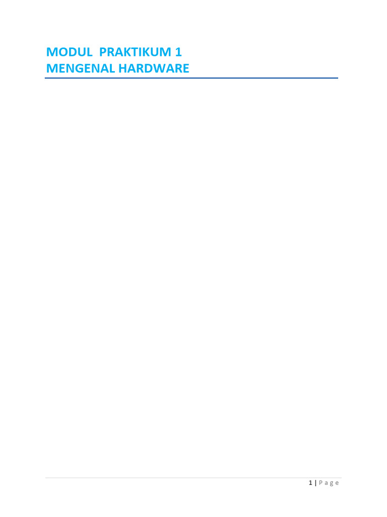 Praktikum 1 - Pengenalan Hardware | PDF