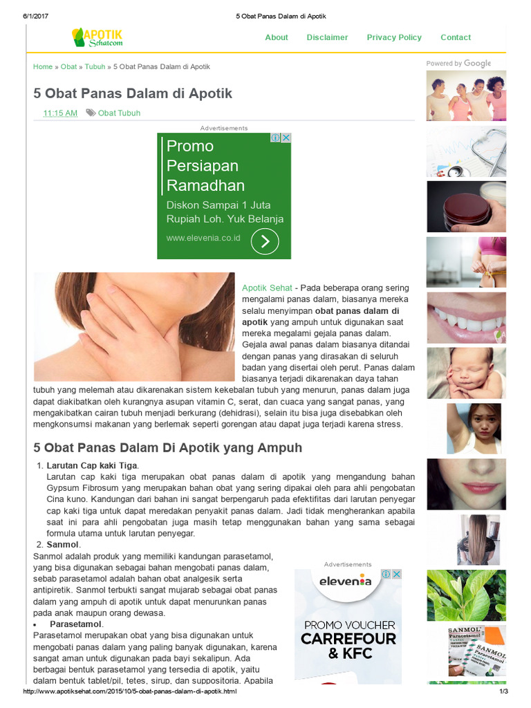 5 Obat Panas Dalam Di Apotik | PDF