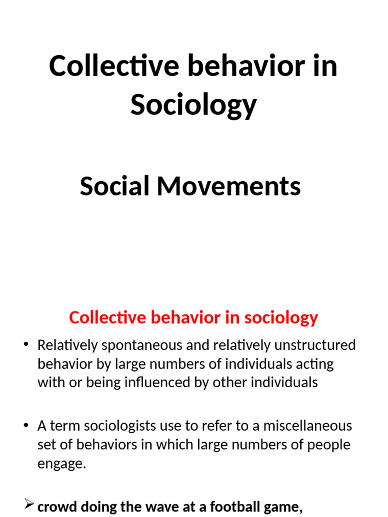 Collective Behavior in Sociology | PDF | Social Movements | Social ...