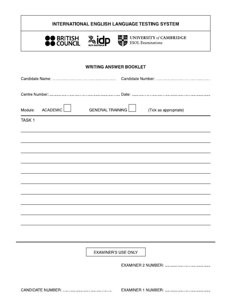 Writing Answer Sheet | PDF