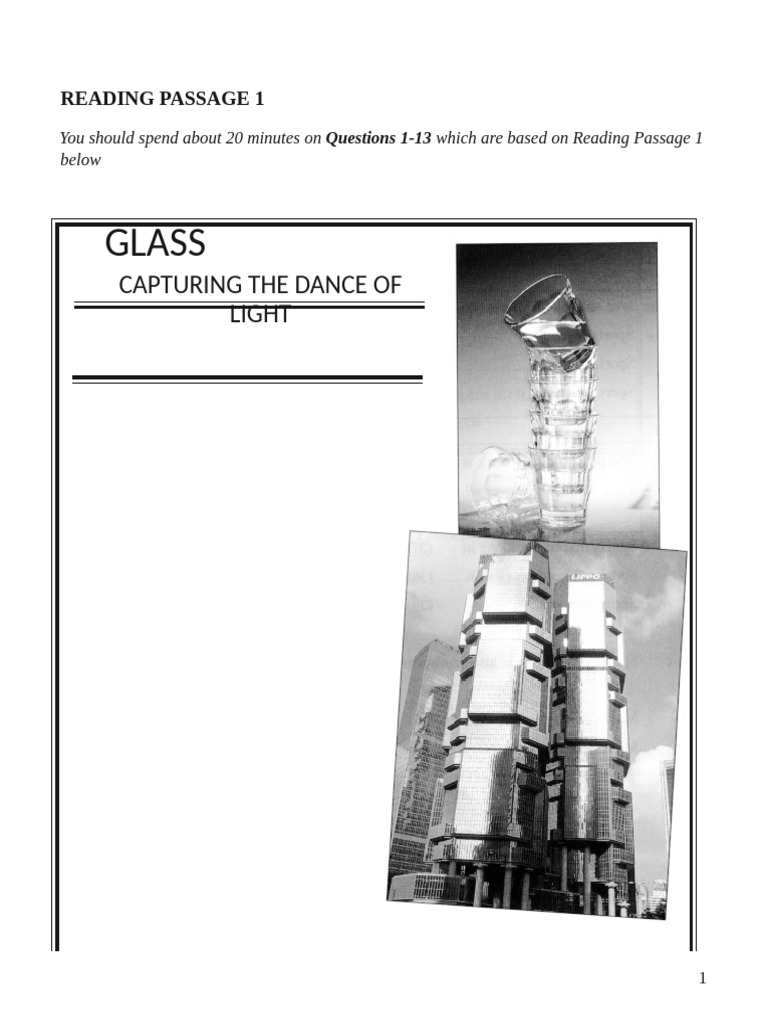 Reading Passage 1 | PDF | Glasses | Optics
