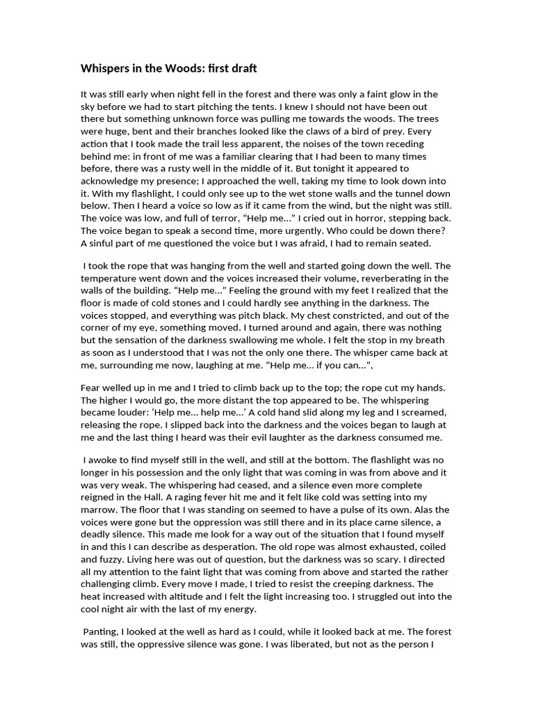 Whispers in The Woods First Draft | PDF