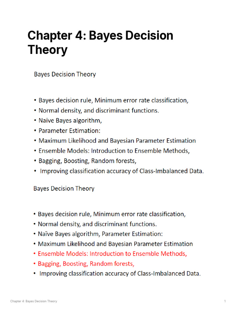 Chapter 4 Bayes Decision Theory | PDF