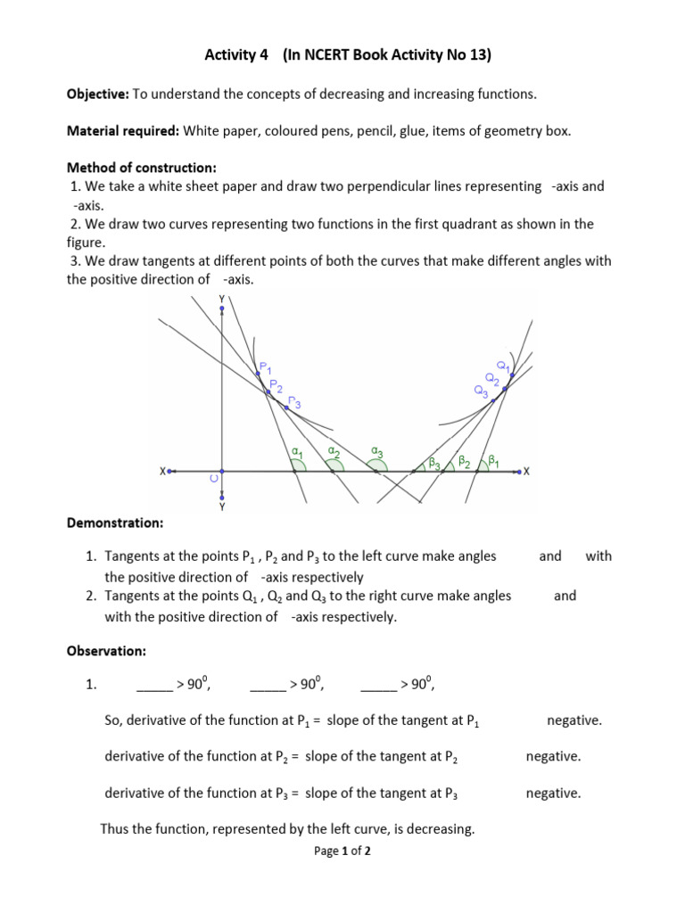 12th Maths Activity No 4 (In NCERT Activity No 13) | PDF