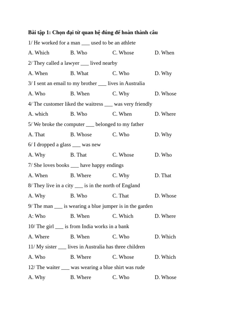 Bài tập 1 | PDF | Language Arts & Discipline | Home & Garden