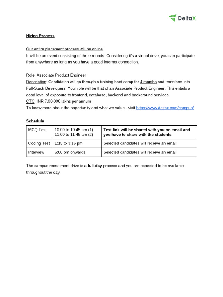 DeltaX - Virtual Campus Drive 2025 | PDF