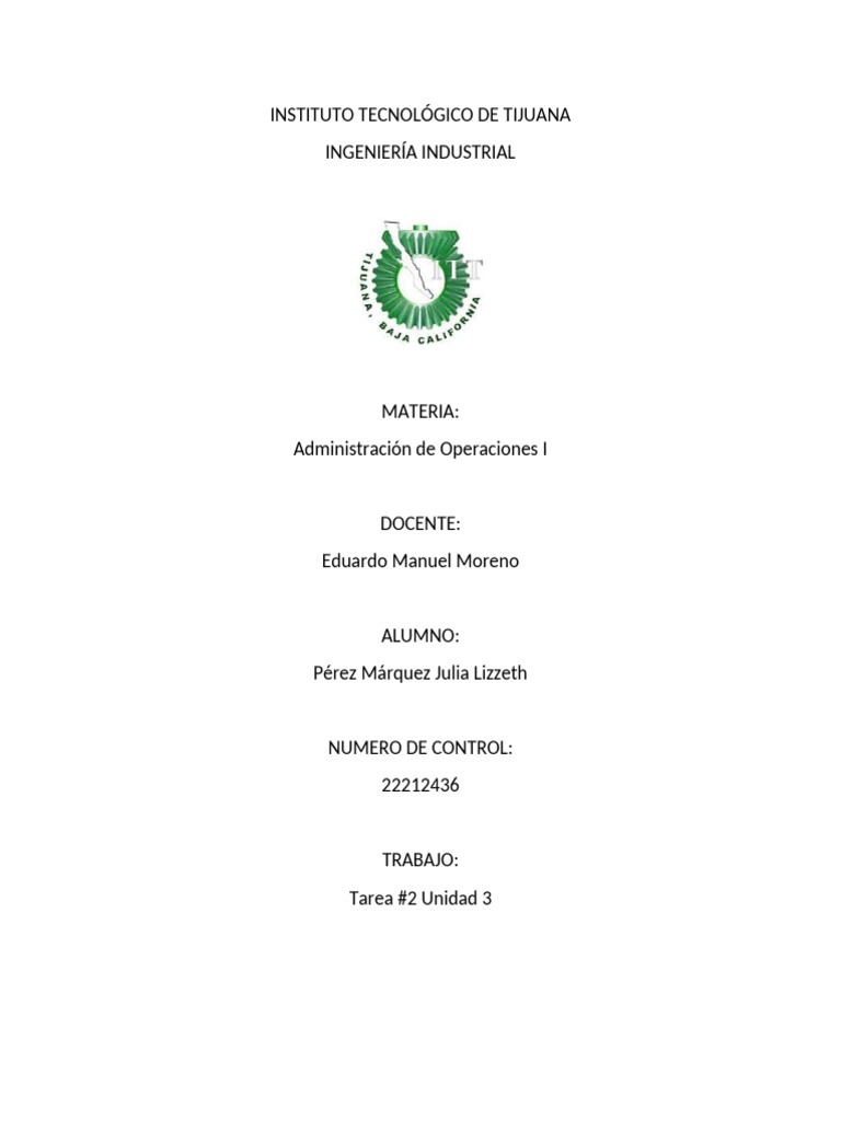 Tarea 2, U3 | PDF | Planificación | Business