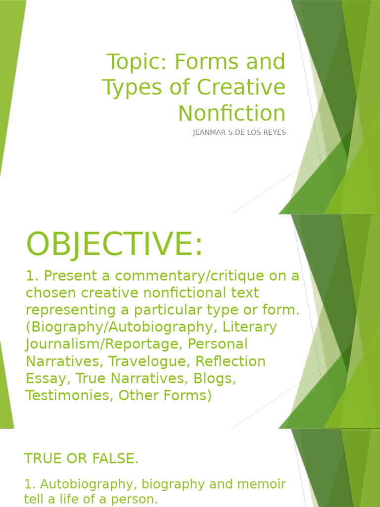 W2 Forms and Types of Creative Nonfiction | PDF | Creative Nonfiction ...