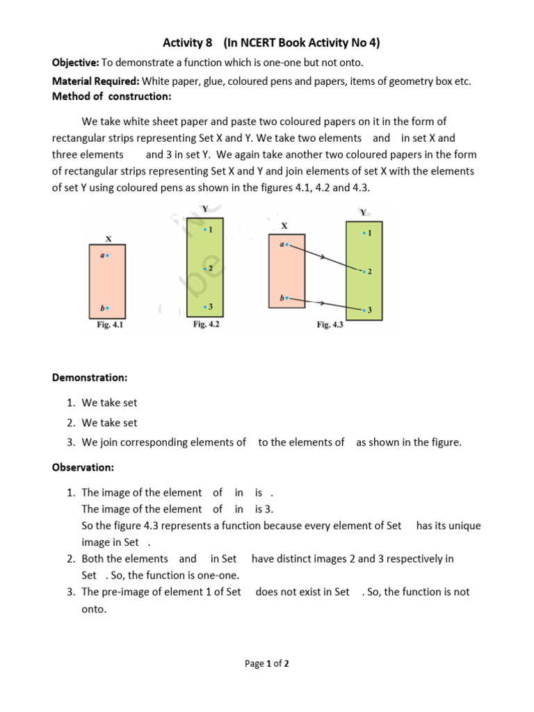 12th Maths Activity No 8 (In NCERT Activity No 4) | PDF