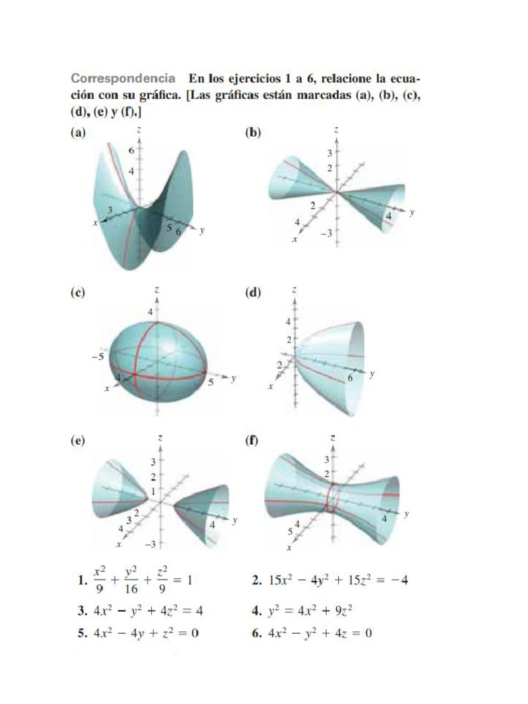Lista de Planos, Cilindros y Curvas en Tres Dimensiones | PDF | Curva | Vector Euclidiano