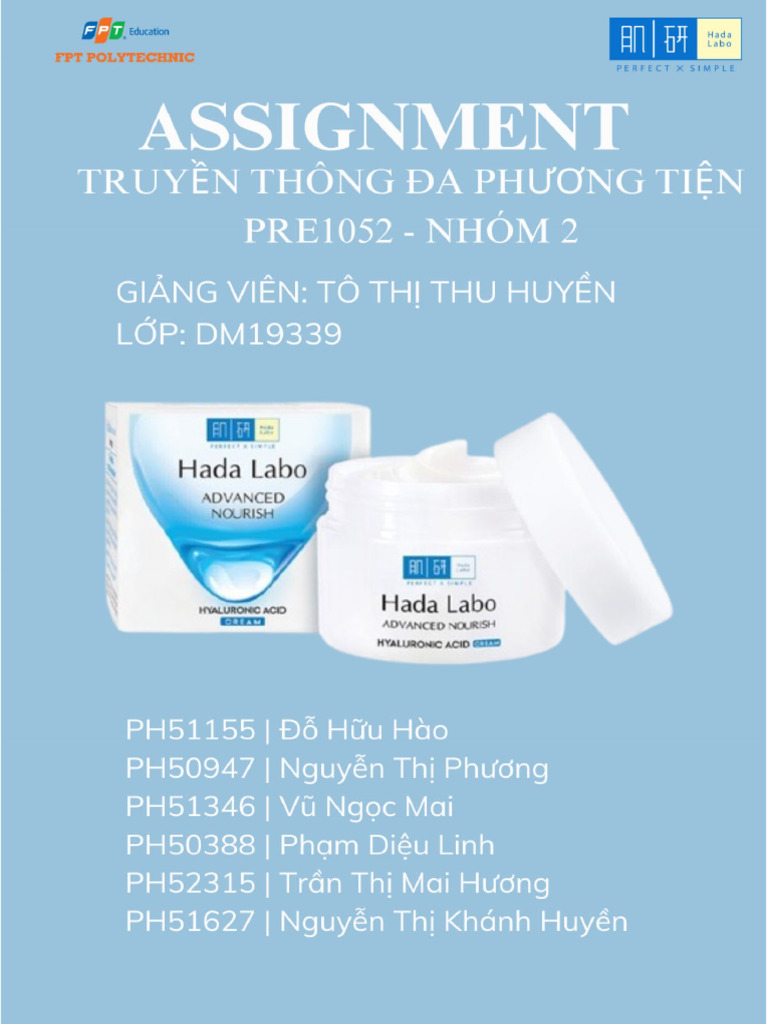 DM19339 - Nhóm 2 - Hada Labo | PDF