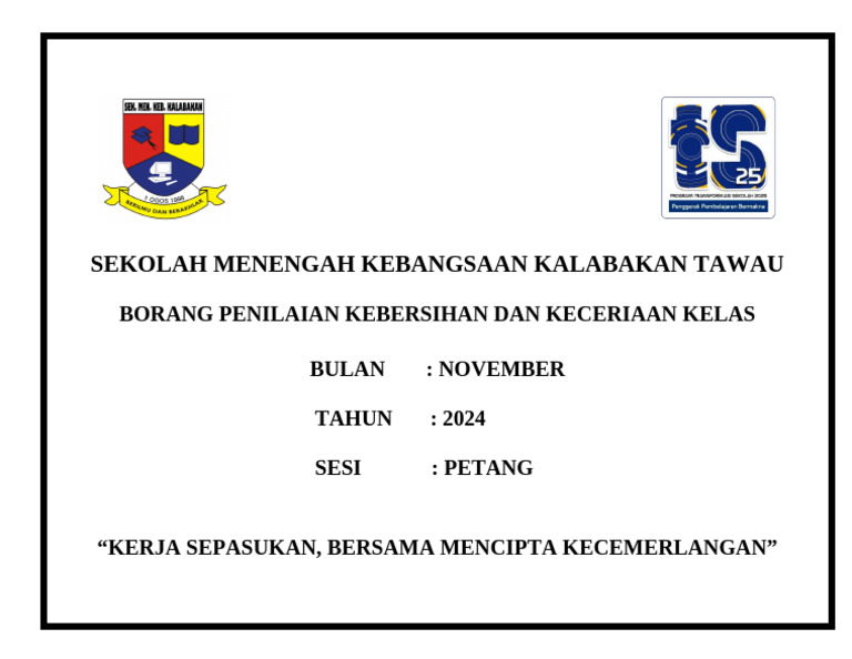 Muka Depan KEBERSIHAN & KECERIAAN KELAS | PDF