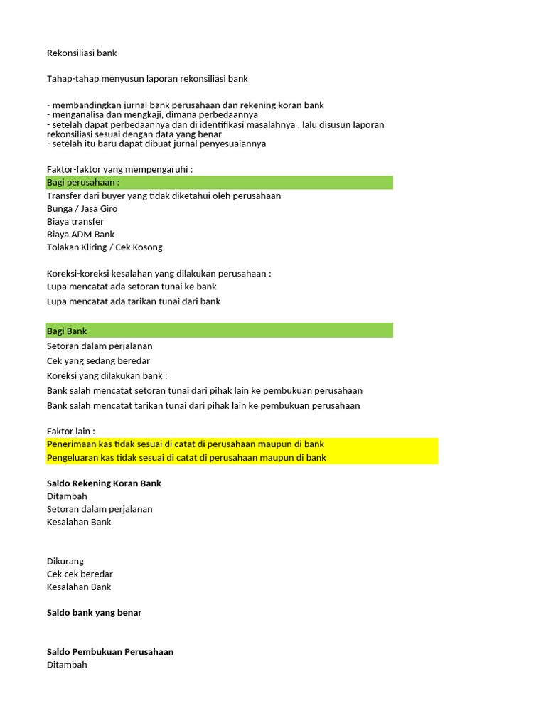 Latihan Rekon Bank | PDF