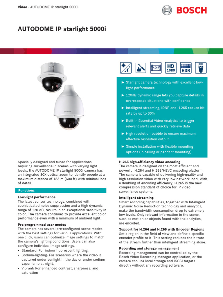 AUTODOME IP Starlight 5000i | PDF | Transport Layer Security | Computer ...