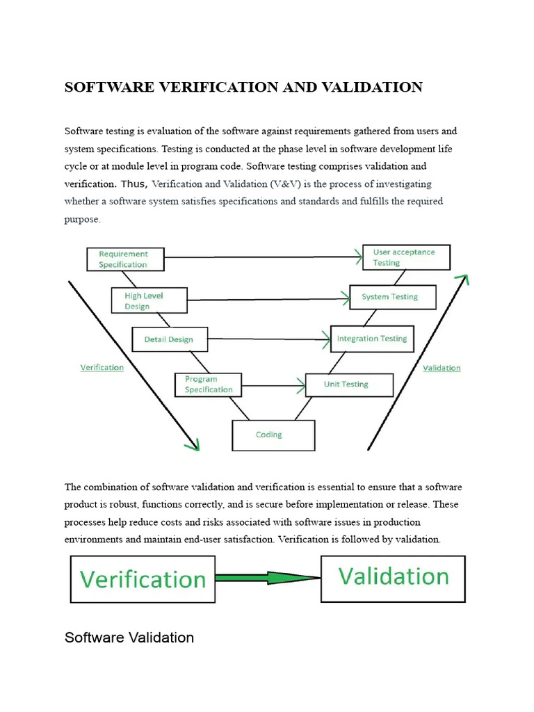 Eeee1231 Software Engineering - Software Verification and Validation ...