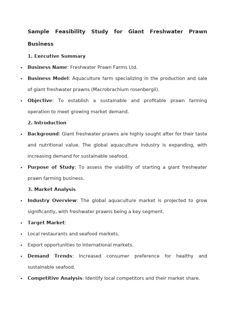 Feasibility Study for Prawn Farming | PDF | Aquaculture | Risk