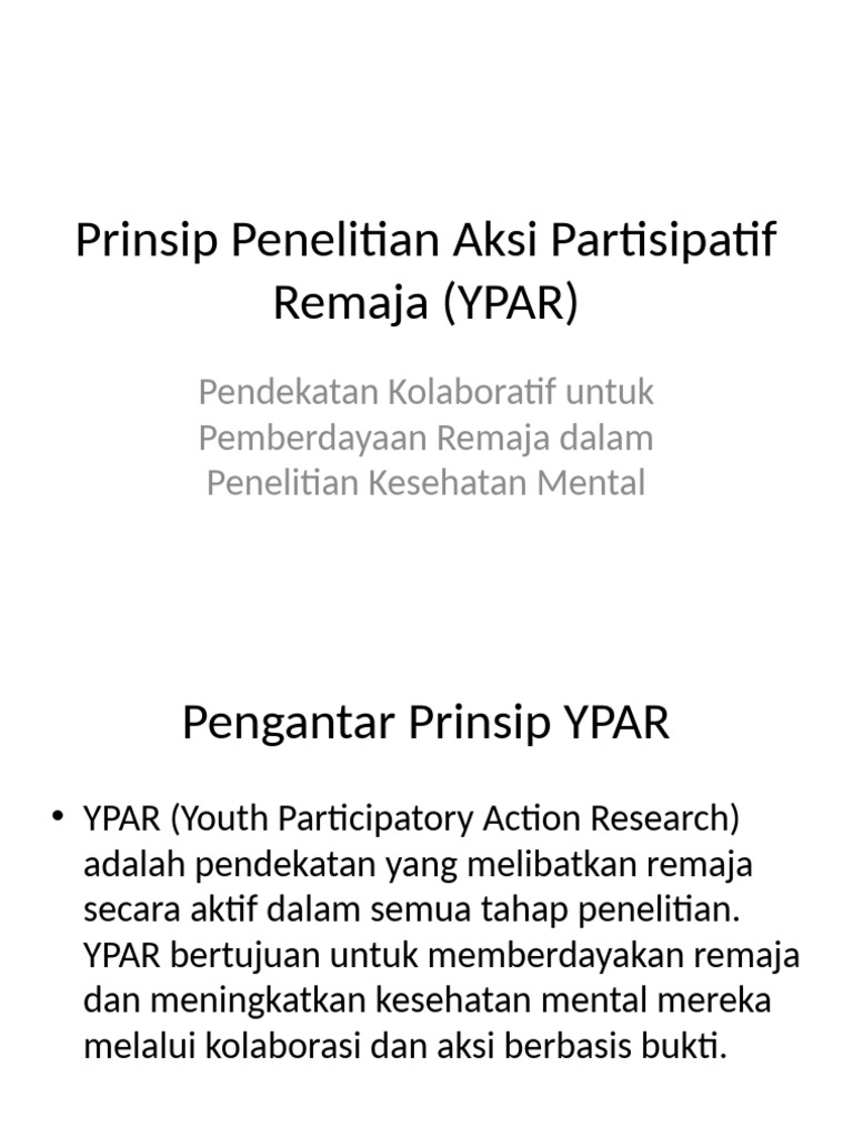 YPAR Principles Presentation | PDF