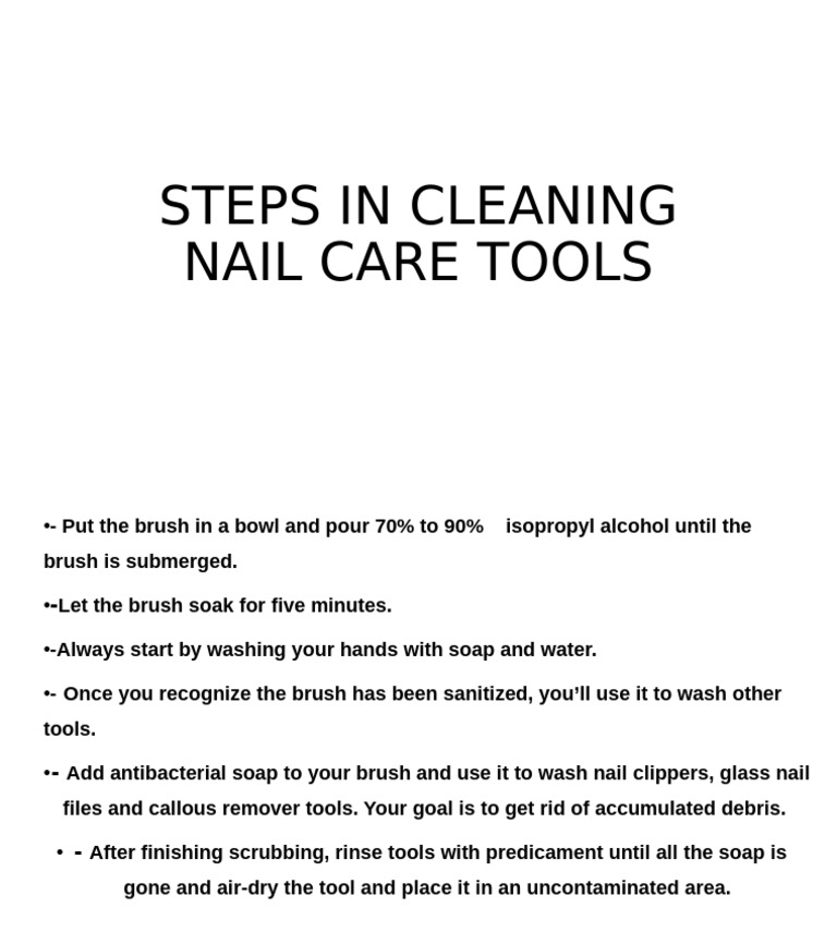 Steps in Cleaning Nail Care Tools | PDF
