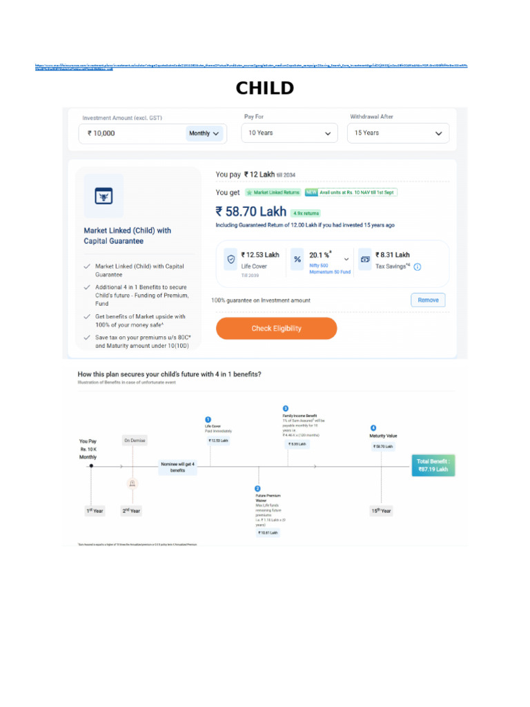 Max Life Plan | PDF | Business