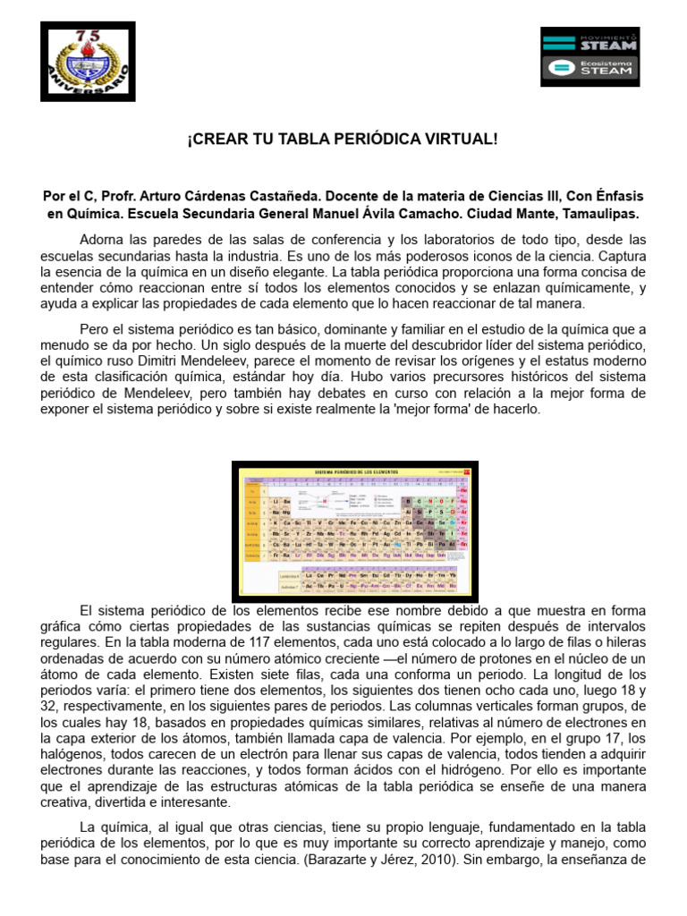 Crear Tu Tabla Periodica Virtual | PDF | Tabla periódica | Química
