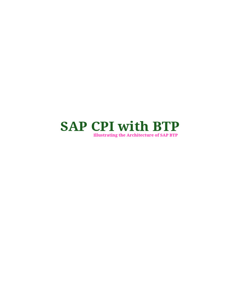 Sap Cpi With BTP | PDF | Cloud Computing | Platform As A Service