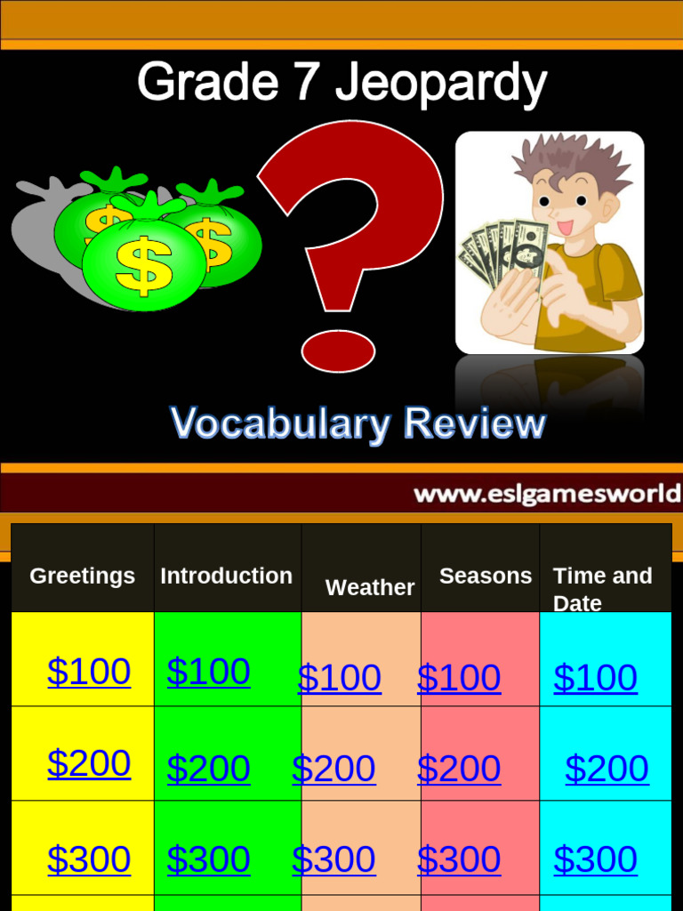 Jeopardy Activities Promoting Classroom Dynamics Group Form - 52739 | PDF