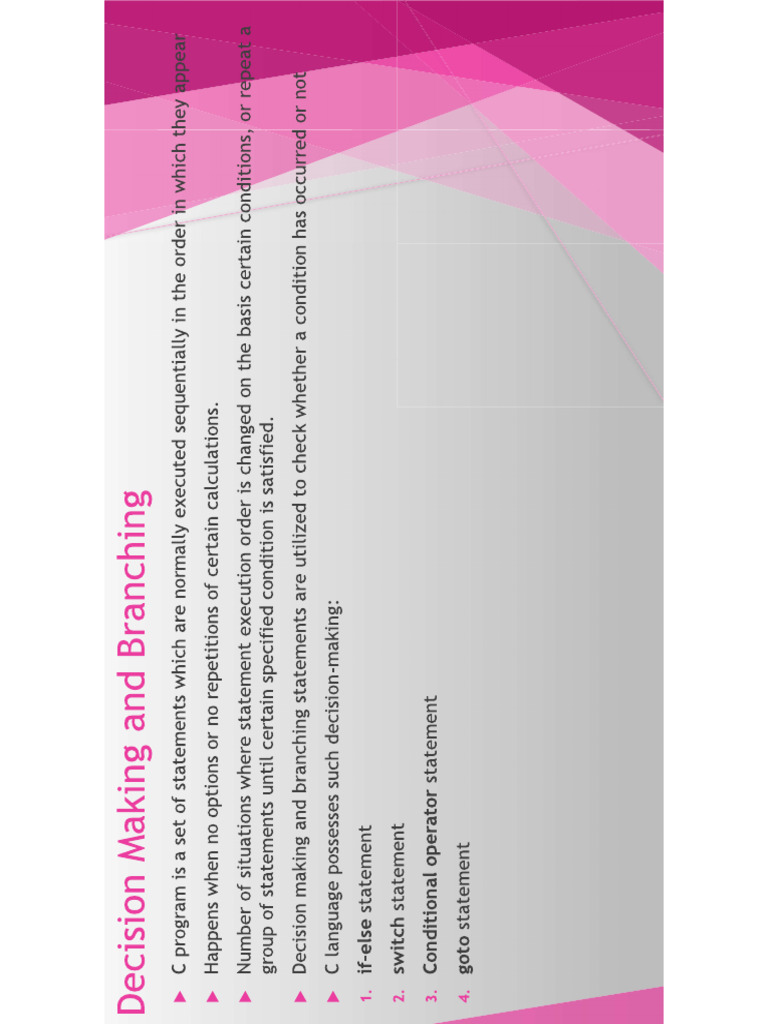 PCP Notes Lectures Decision Making To Arrays Strings | PDF